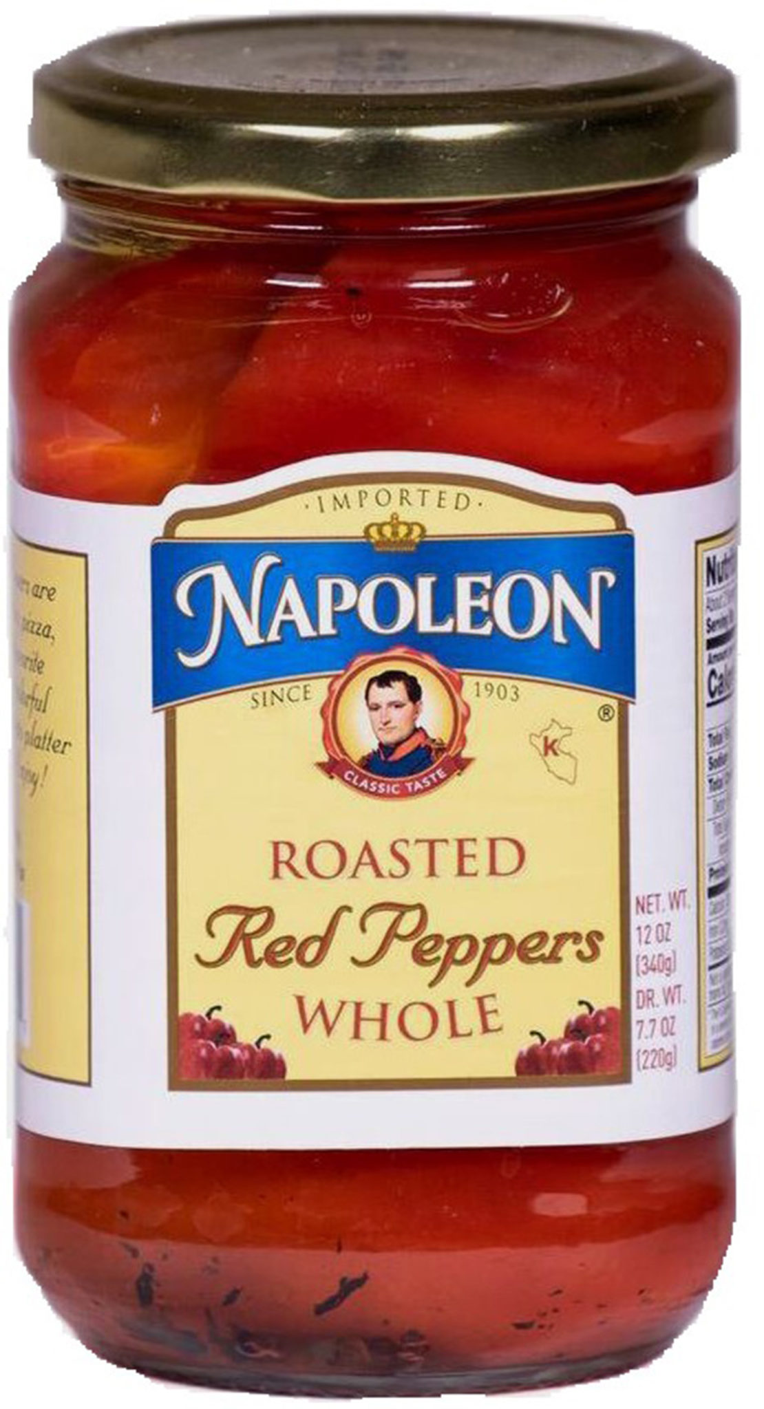 Whole Roasted Red Peppers 12oz - The Napoleon Co.